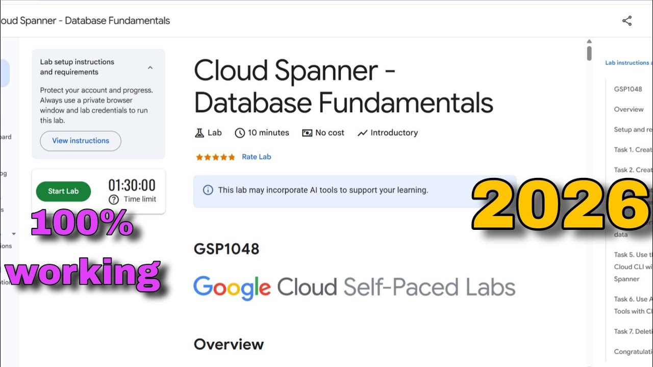 Cloud Spanner - Database Fundamentals Lab Solution | Google Cloud ...