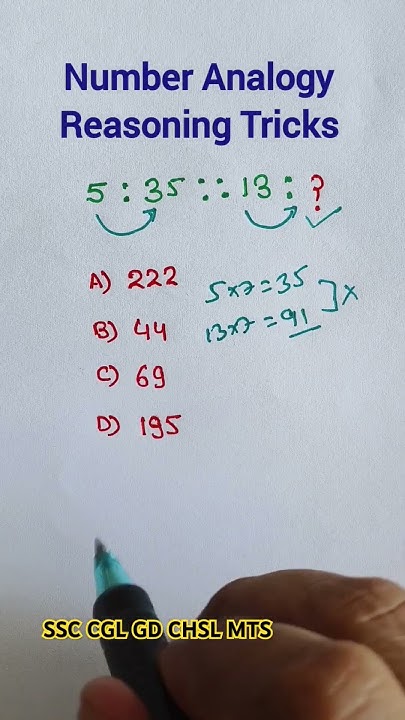 Number Analogy Reasoning Short Tricks | Reasoning Analogy Short Tricks for SSC CGL GD CHSL MTS ...