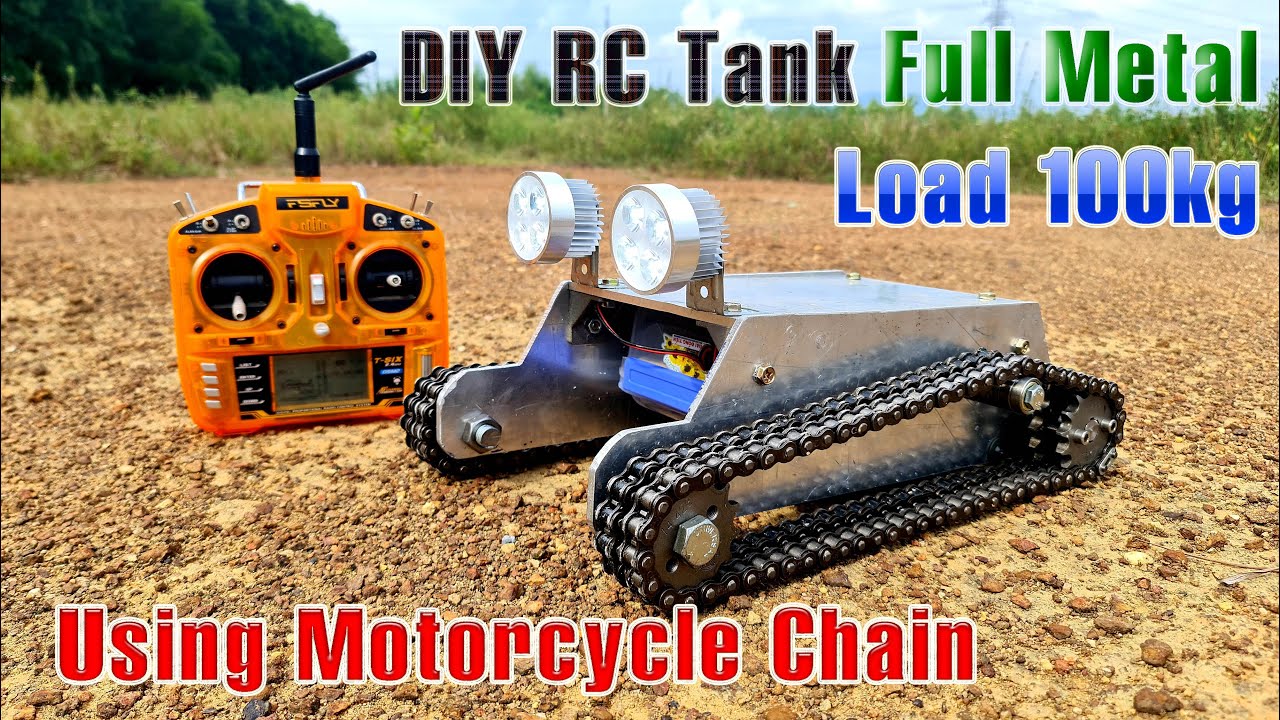 Build A RC Cycle Freewheel Motorcycle Chain Tank Full Metal - YouTube