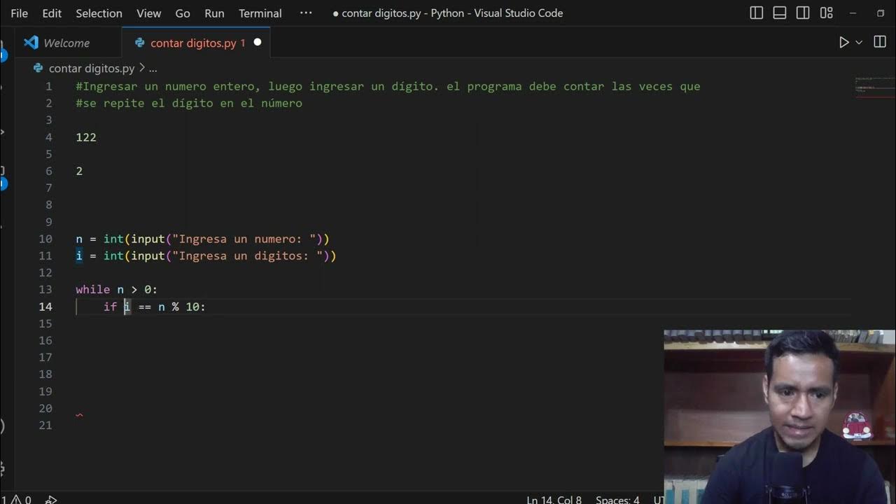 Contar cuantas veces se repite un dígito en un numero Python - YouTube