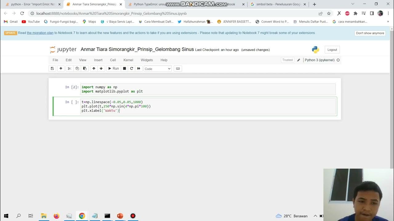Pembentukan Gelombangan Sinus pada Python - YouTube