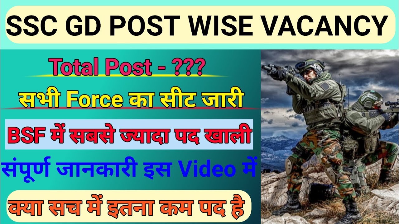 SSC GD NEW VACANCY 2023 || SSC GD POST WISE VACANCY || SSC GD NEW ...