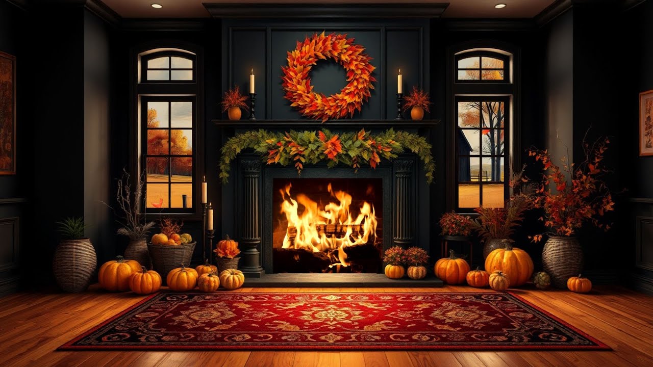 Cozy Autumn Fireplace & Smooth R&B | Relaxing Fall Ambience - YouTube