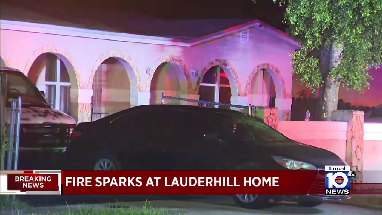 Fire sparks at Lauderhill home - YouTube