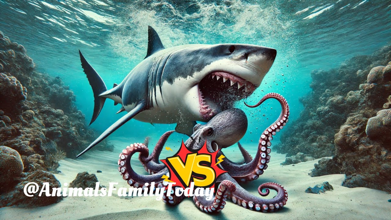 🦈🆚🐙 Epic Animal Fights: Great White Shark vs. Octopus 🌊 | Animals ...