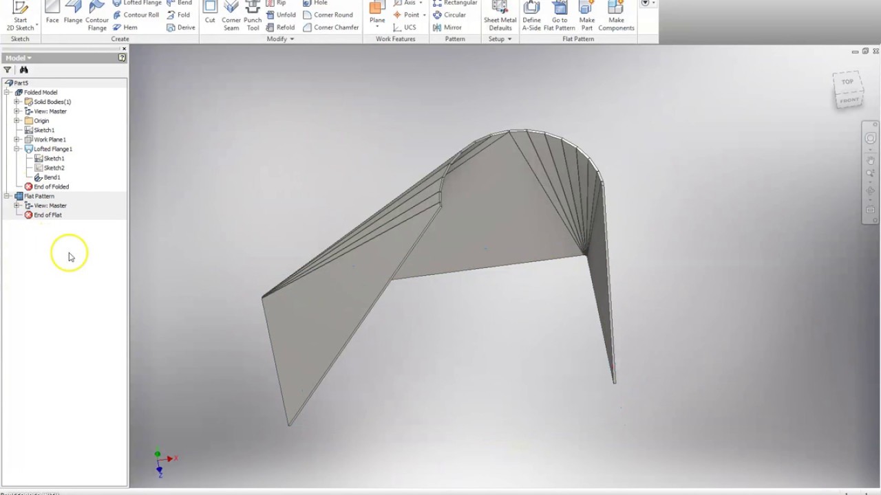 Inventor Lofted Flange 2 - YouTube