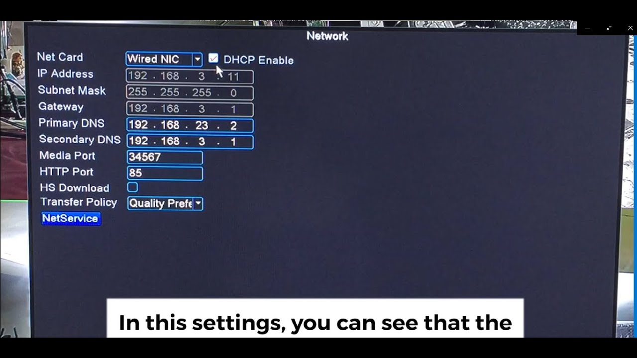 How to set network parameters on a video recorder? - YouTube