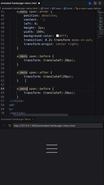 Build a Stunning Animated Hamburger Menu with HTML & CSS | Geekboots ...