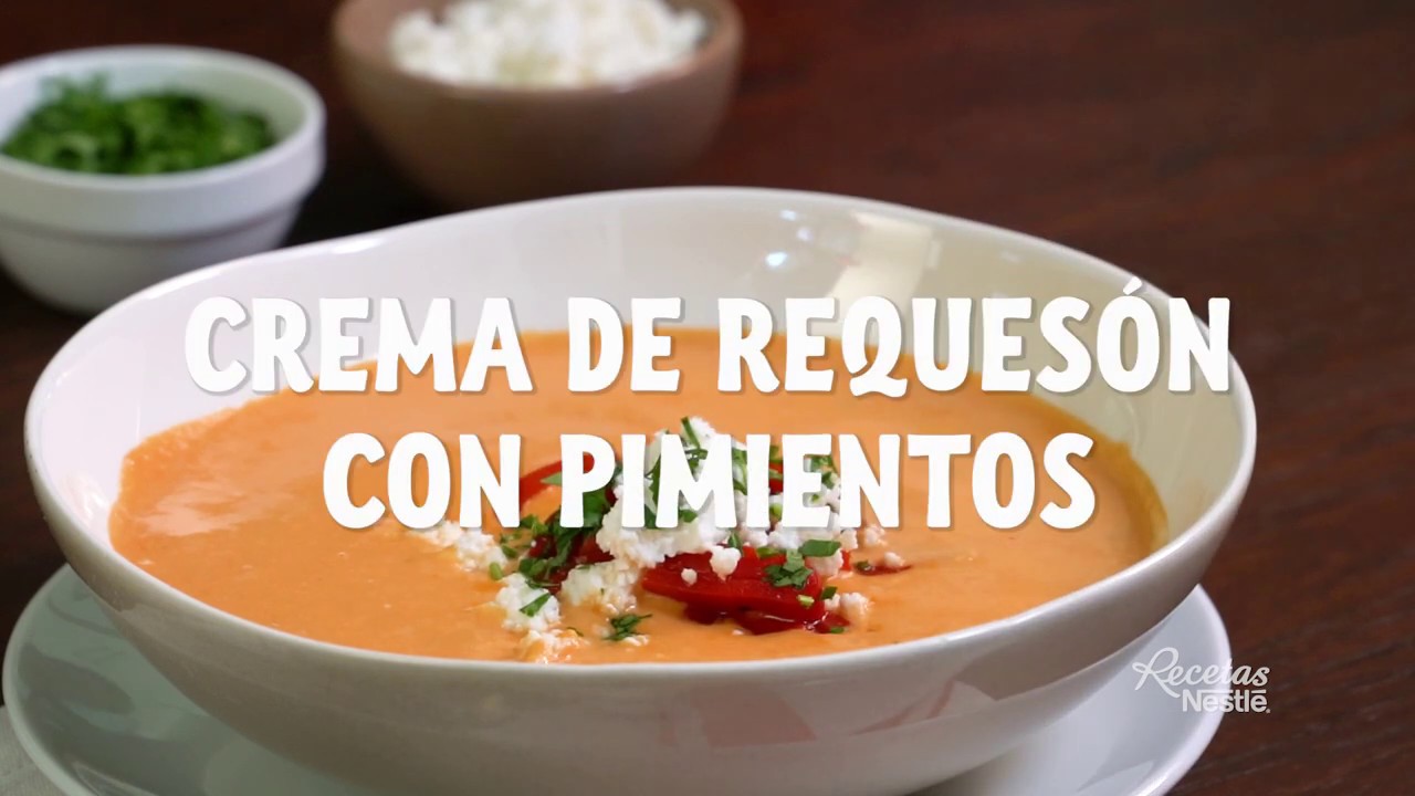 CREMA DE REQUESÓN CON PIMIENTOS - YouTube