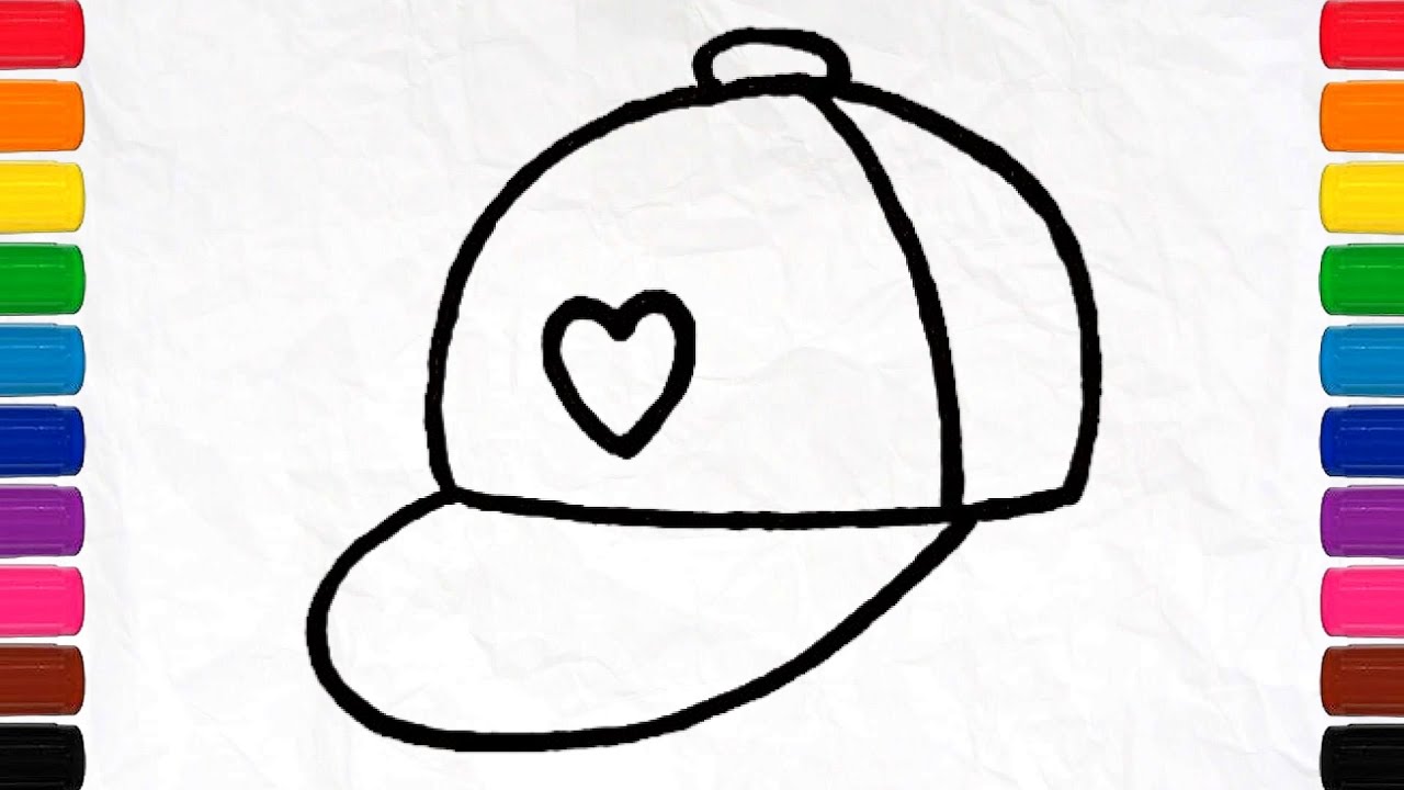 Cap Drawing, Painting and Coloring for kids, toddlers | Draw Cap - YouTube