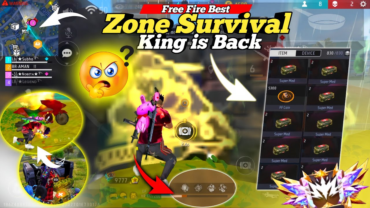 Free Fire Best Zone Survival Characters | Best Zone Survival Track ...