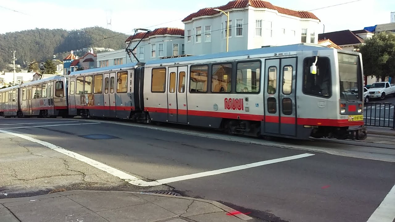 SF Muni Breda LRV2 Train 1411+1459 on Route N - YouTube