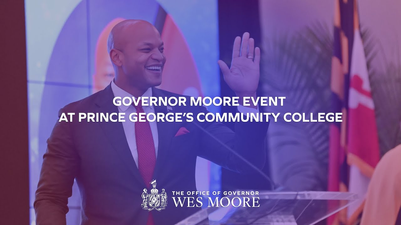 Governor Moore event at Prince George's Community College - YouTube
