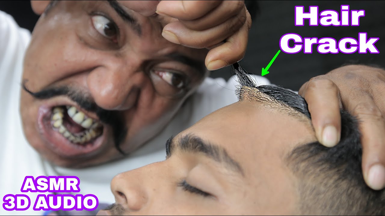 Crunchy Hair Cracking Head Massage With Neck Crack And Ear Crack By Asim