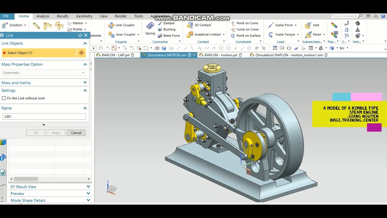 #NX_MOTION_A MODEL OF A KIMBLE TYPE STEAM ENGINE - YouTube