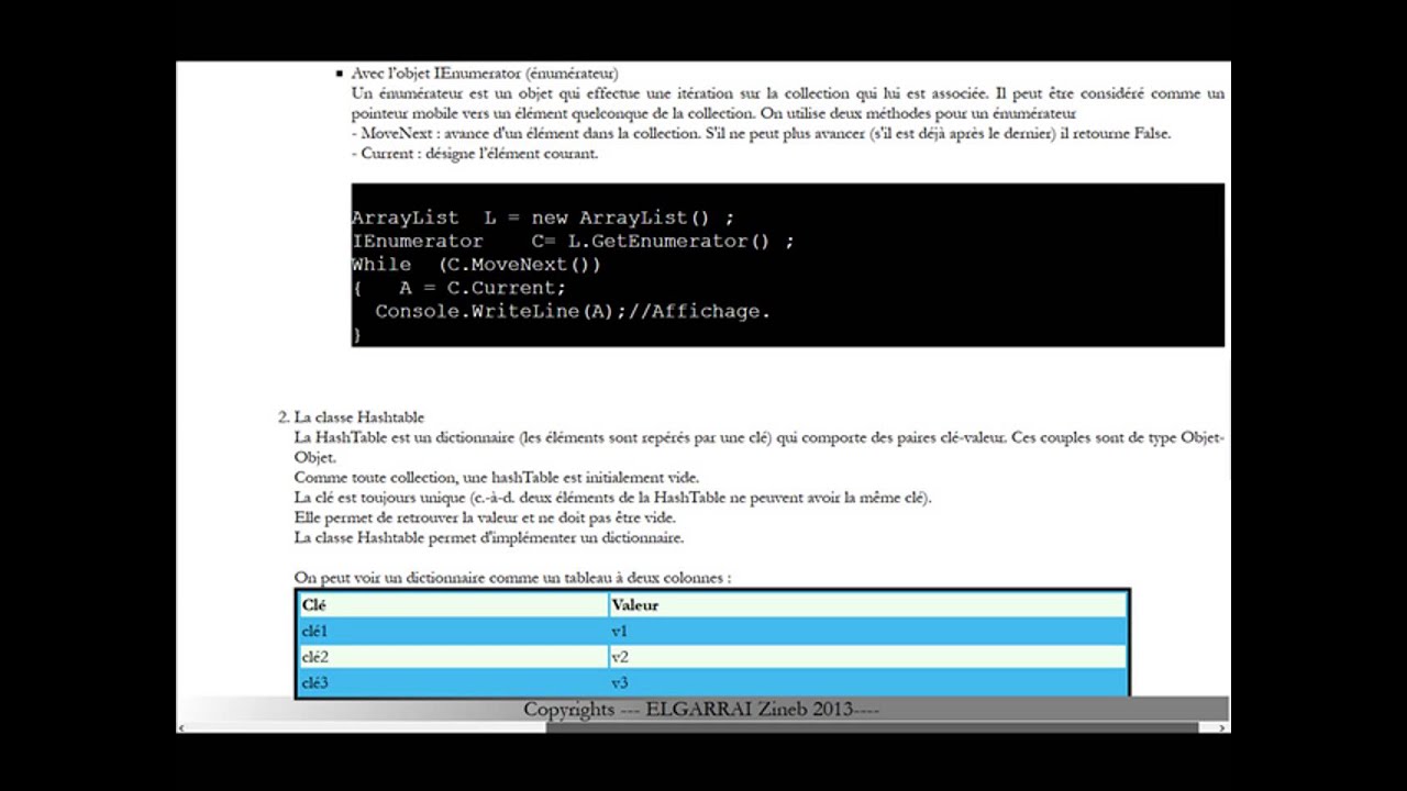 Utiliser Les Collections Arraylist Et Hashtable Youtube