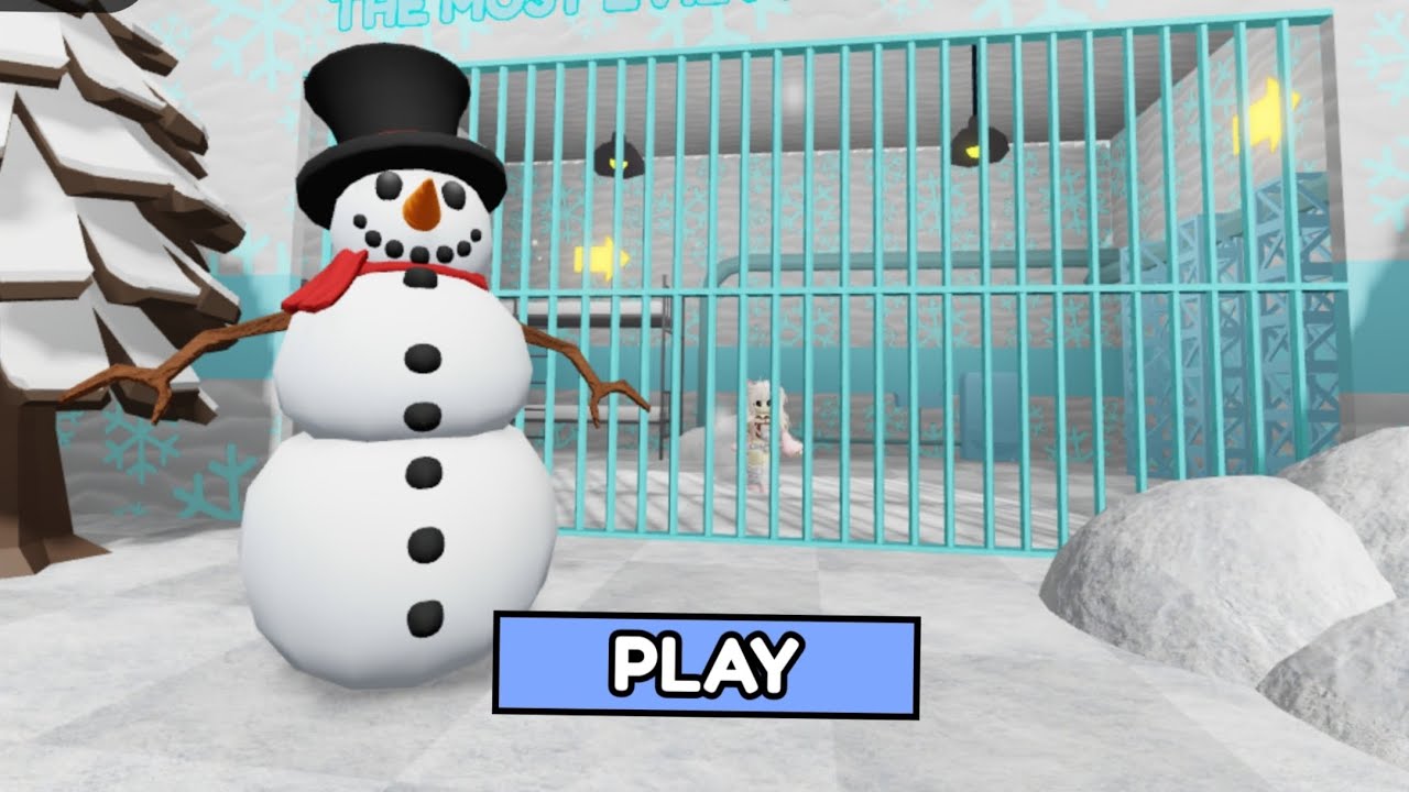 SNOWMAN IN BARRY'S PRISON RUN OBBY! ROBLOX GAMEPLAY - YouTube