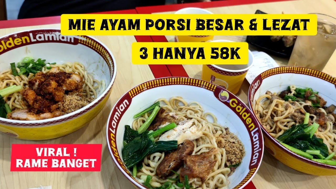 MIE AYAM JUMBO & LEZAT 3 PORSI CUMA 58K. Viral, Laris Banget. Rekomen ...