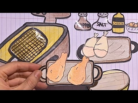 Paper diy 🖍| Paper play 🥣| Make fried chicken 🍗| ASMR - YouTube