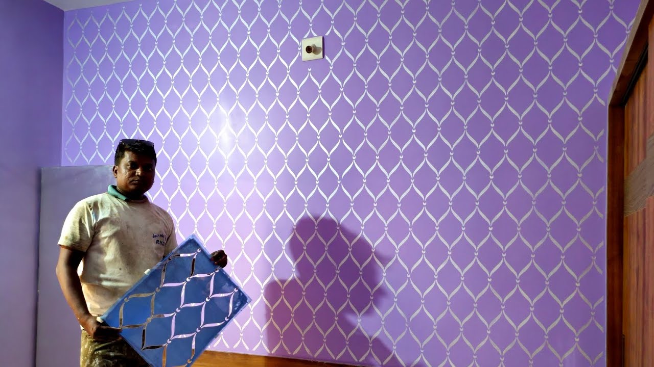 Wall design Wall decor Wall stencil work, how to create stencil design ...