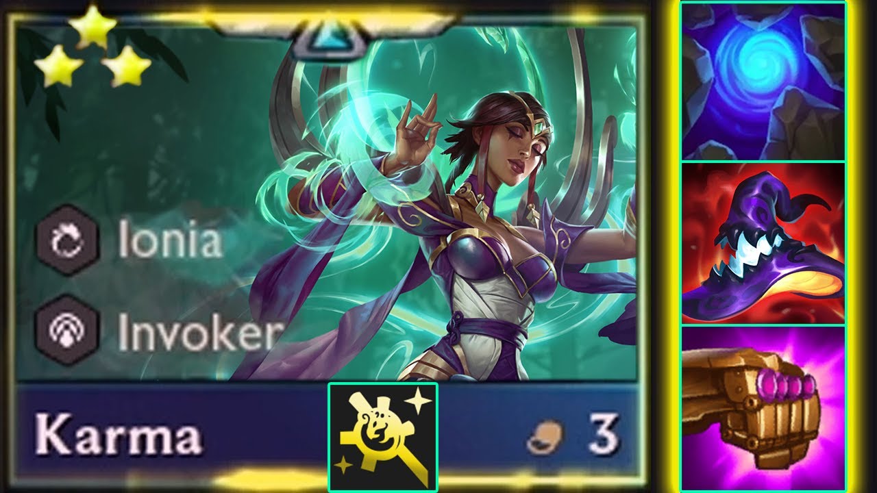 3 Star Karma ⭐⭐⭐ QAQAQA with Magic Wand Augment - 6 Invoker | TFT SET 9 ...