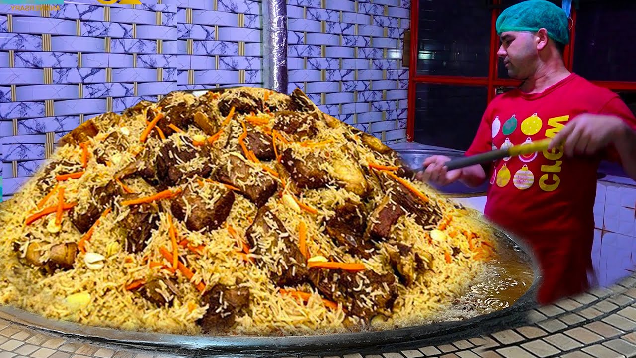 Street Food: +400kg Afghani Giant Meat Palaw🍖🍚 - YouTube