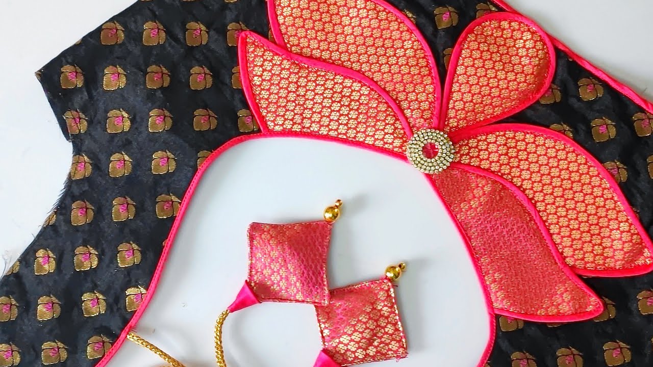 new model designer lotus flower patch work blouse back neck design ...