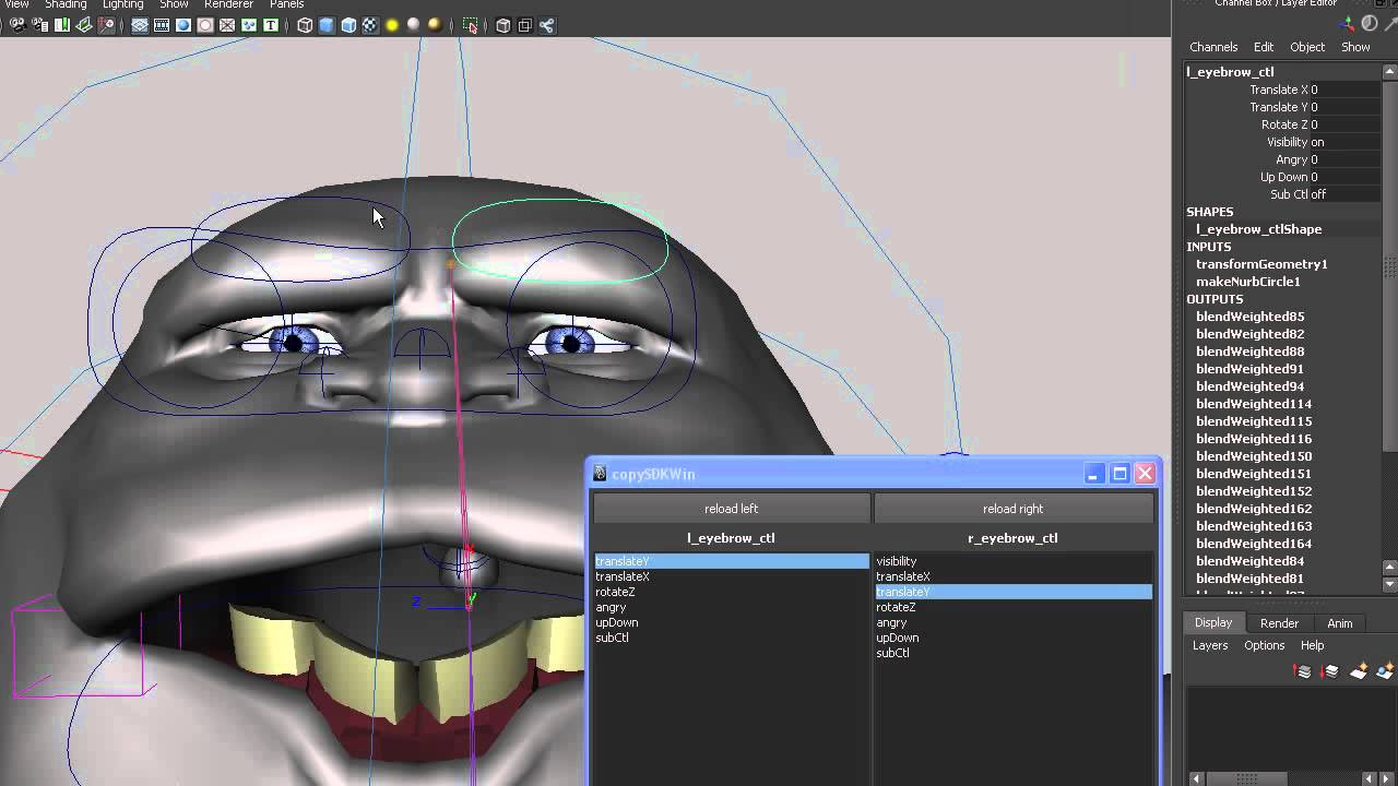 Maya Copy / Mirror Set Driven Key Tool - YouTube
