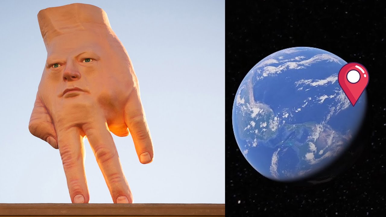 Very strange hand-face sculpture on google maps and google earth 🌍 # ...