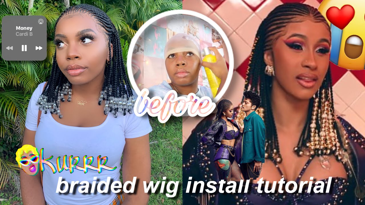 CARDI B INSPIRED BRAIDED WIG INSTALL TUTORIAL ft. Lovett Hair - YouTube