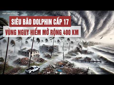 Khẩn: Siêu bão Dolphin cấp 17 bùng sức mạnh, “vùng nguy hiểm” 400 km mở rộng dữ dội