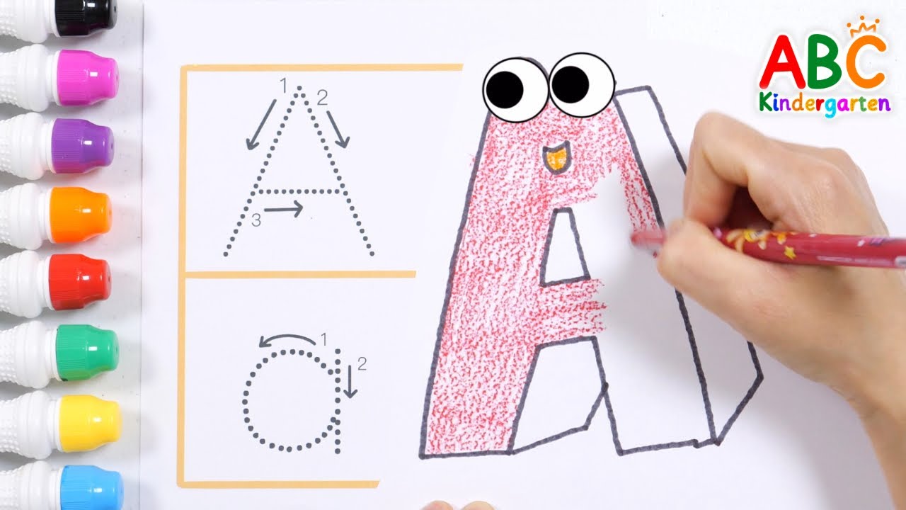 Learn by drawing A as a 3D shape with colored pencils | Learn how to ...