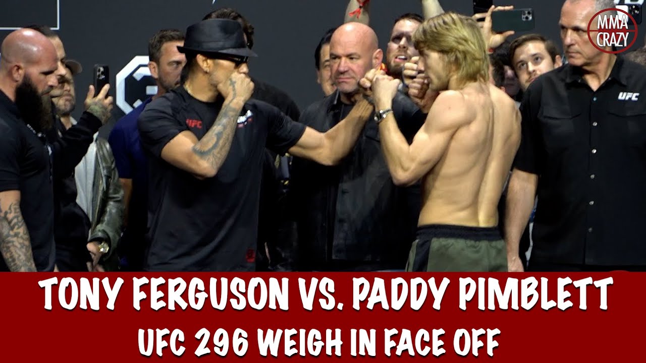 UFC 296: Tony Ferguson vs. Paddy Pimblett Weigh in Face Off - YouTube