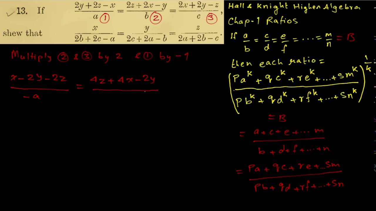 Hall & Knight Higher Algebra Chap-1 Prob-13 - YouTube