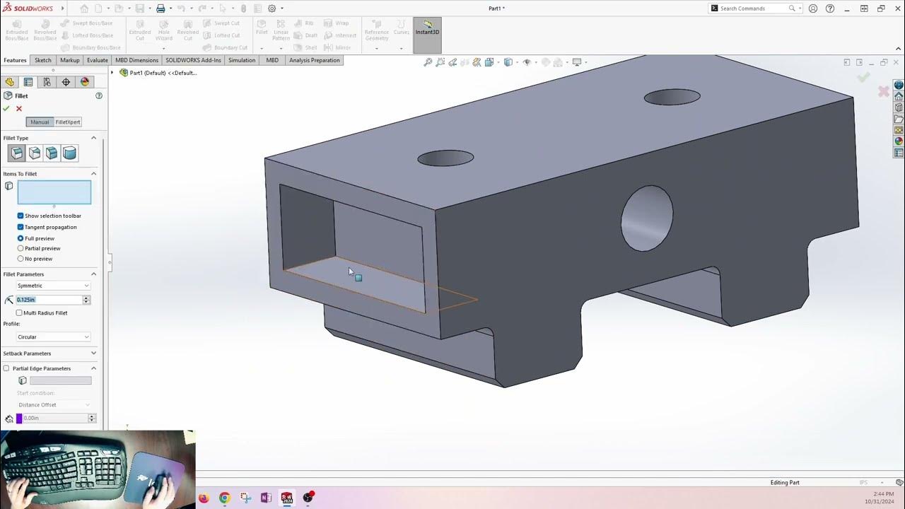 SolidWorks Basics: Random Block Model w/ Mirror Features - YouTube