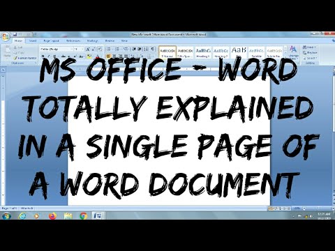 MS office Word Document Totally Explained in Single page of a MS Word ...