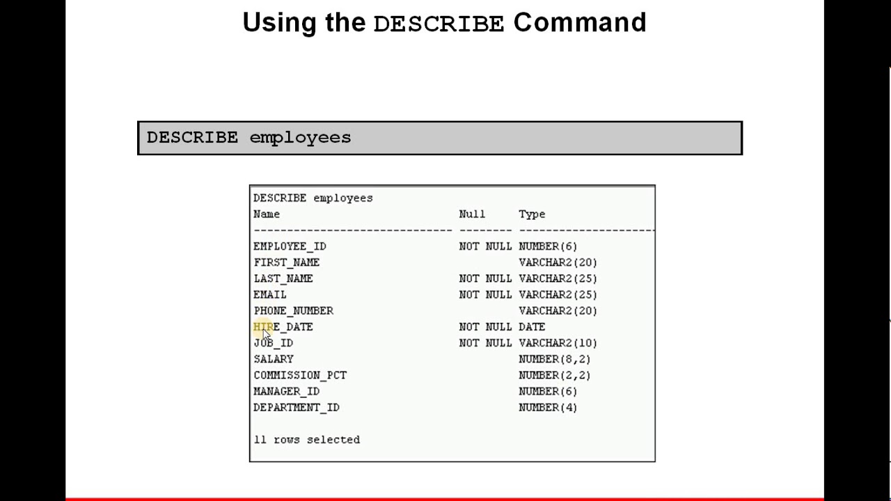 describe command - YouTube