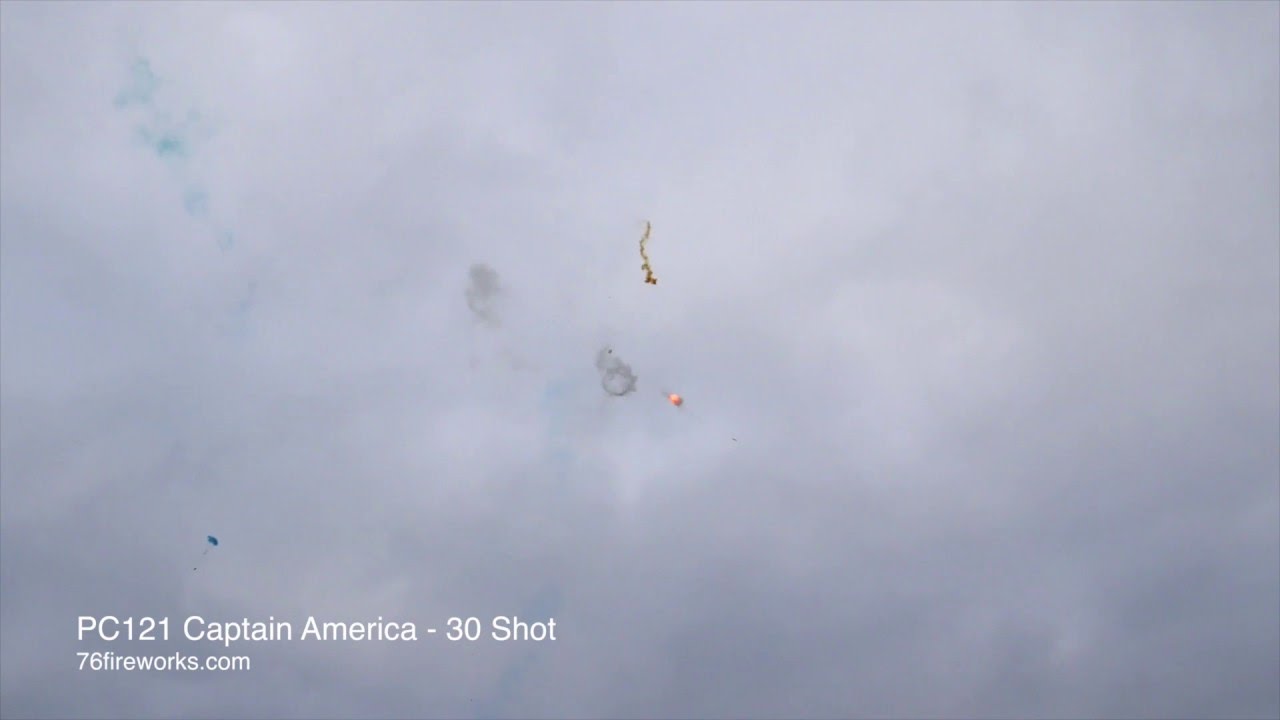 Captain America - 30 Shot Fireworks - YouTube