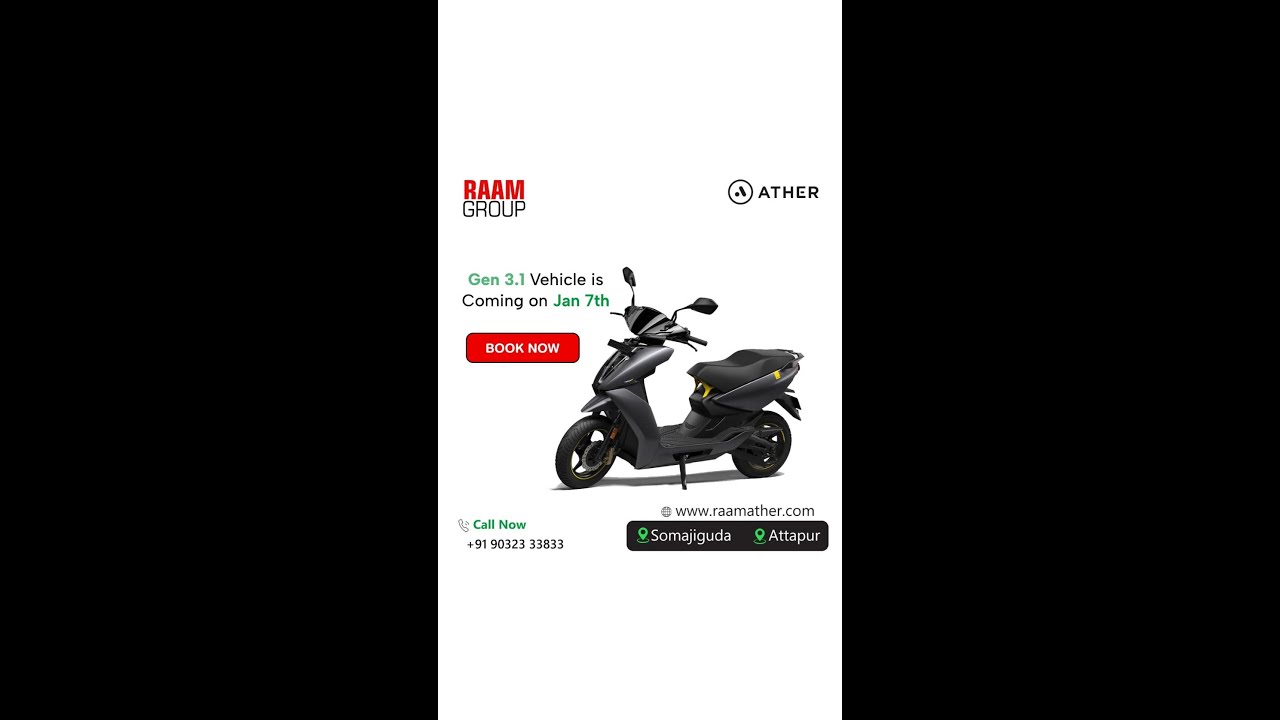 RAAM_ATHER Gen 3.1 Vehicle || Launch EVENT || #Ather - YouTube