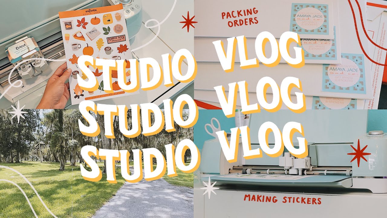 studio vlog 07 packing orders & making stickers - YouTube