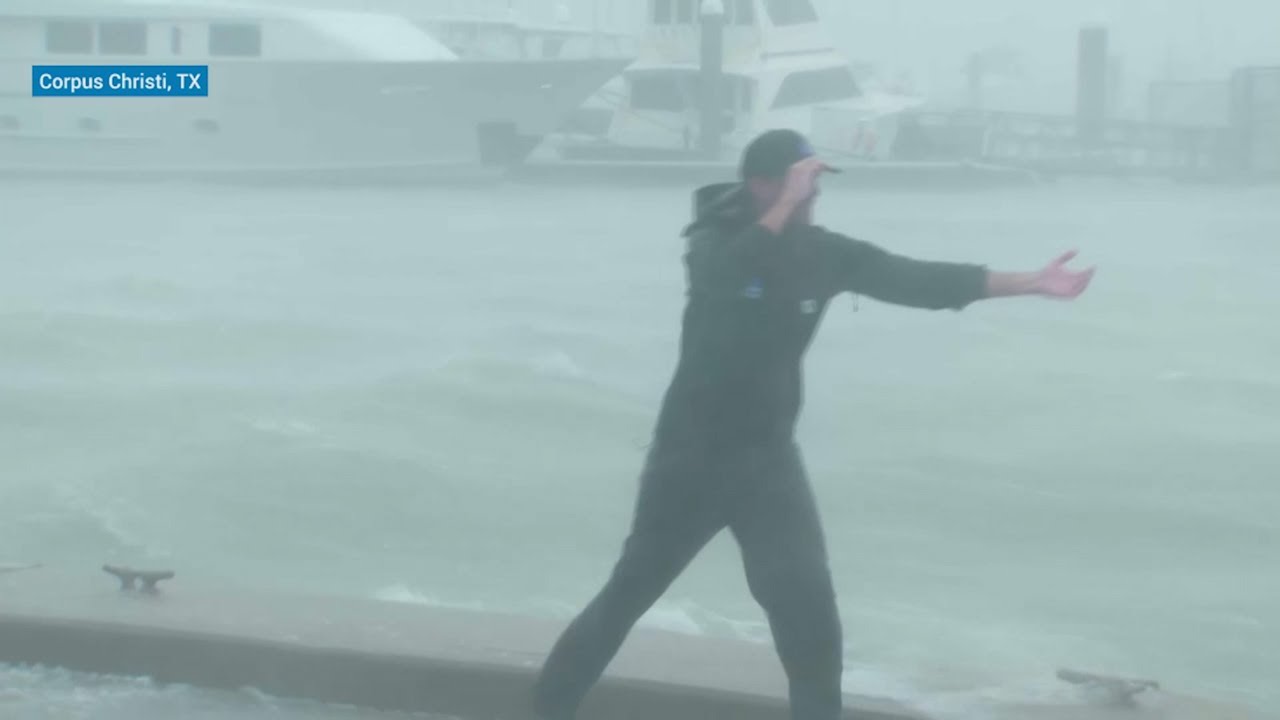 Meteorologist Chris Bruin reports on Tropical Storm Harold in Corpus ...