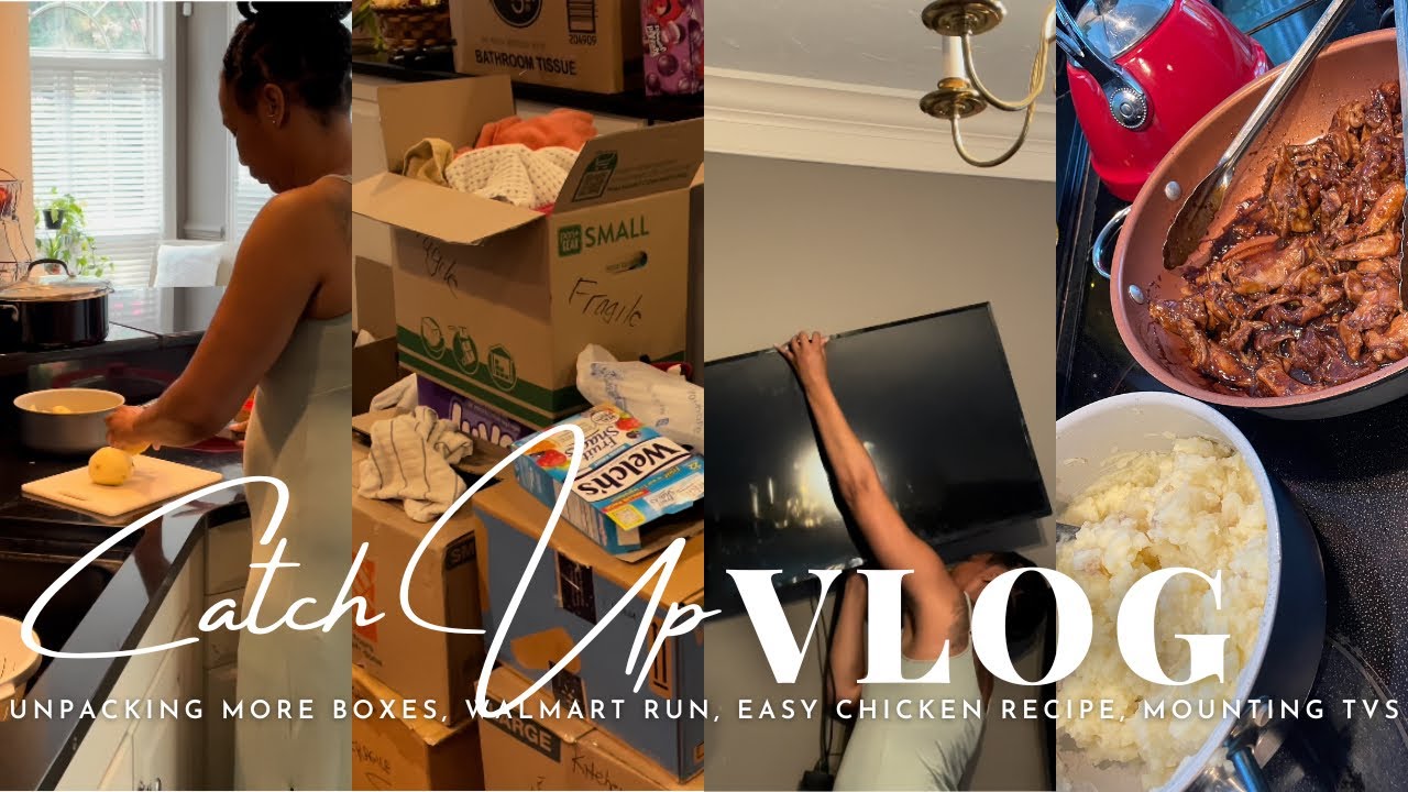 GET IT ALL DONE | CATCH UP VLOG | UNPACKING MORE BOXES | DISASTER KITCHEN | EASY DINNER RECIPE ...