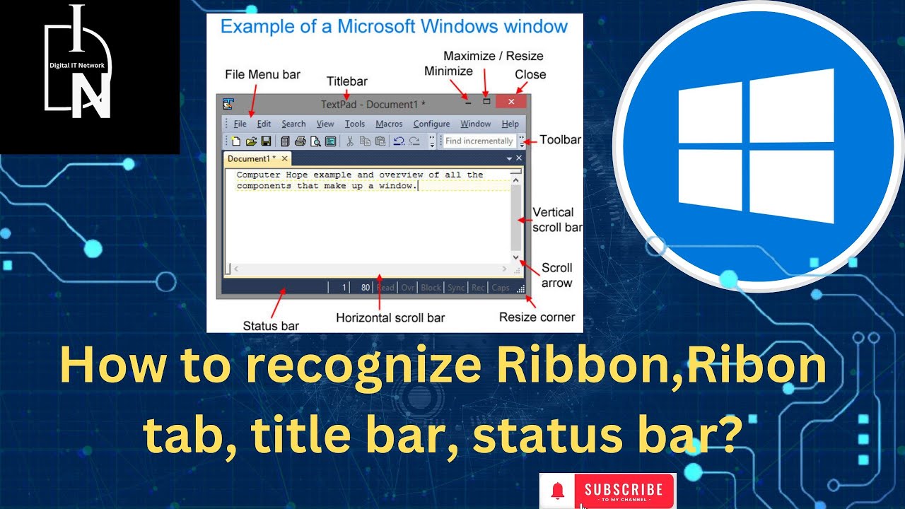 Identifying the parts of an Application Window 10 - YouTube