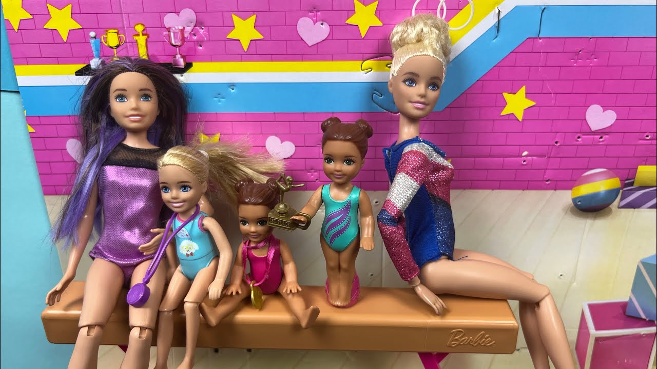 Barbie and Chelsea has Gymnastics Competition - Barbie Gymnast routine ...