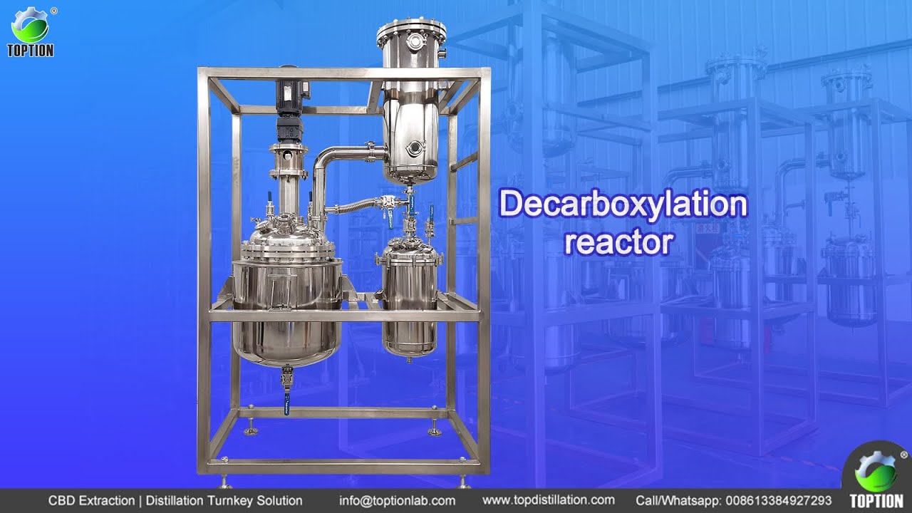 decarboxylation reactor convert CBDA to CBD - YouTube