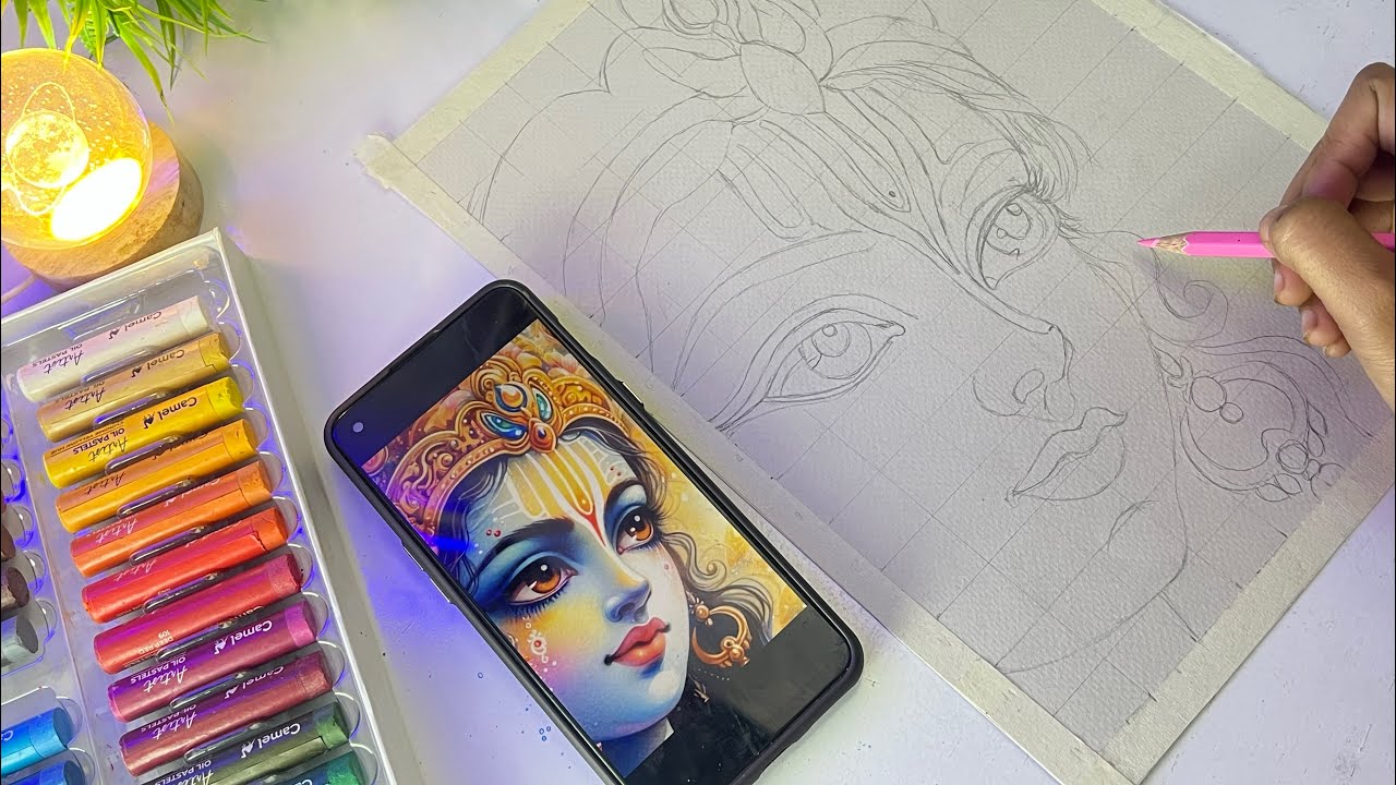Draw With Me- Krishna Drawing, Shading Tutorial, Step By Step 😍 - YouTube