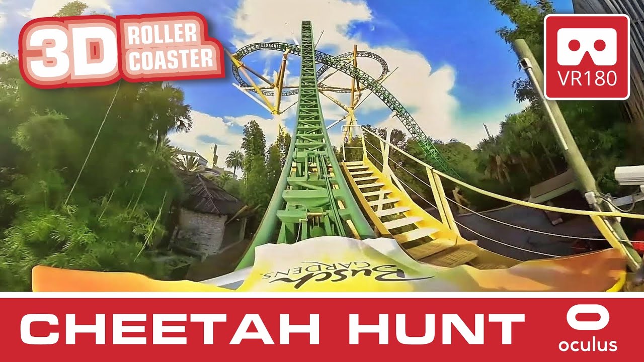 CHEETAH HUNT immersive VR Roller Coaster VR180 3D | onride POV Busch ...