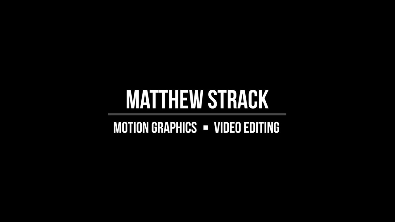 Matthew Strack - Demo Reel February 2018 - YouTube