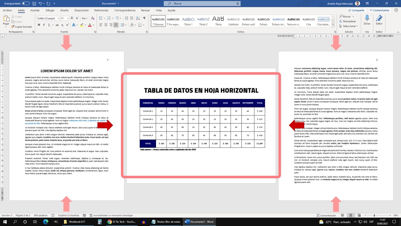 Cómo PONER EN HORIZONTAL una Sola Hoja en Word - YouTube