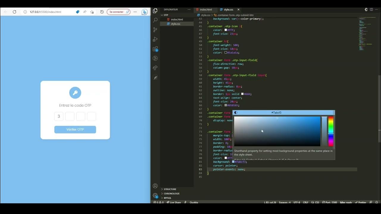 Code de Vérification OTP | OTP Verification Code in #html #css & # ...